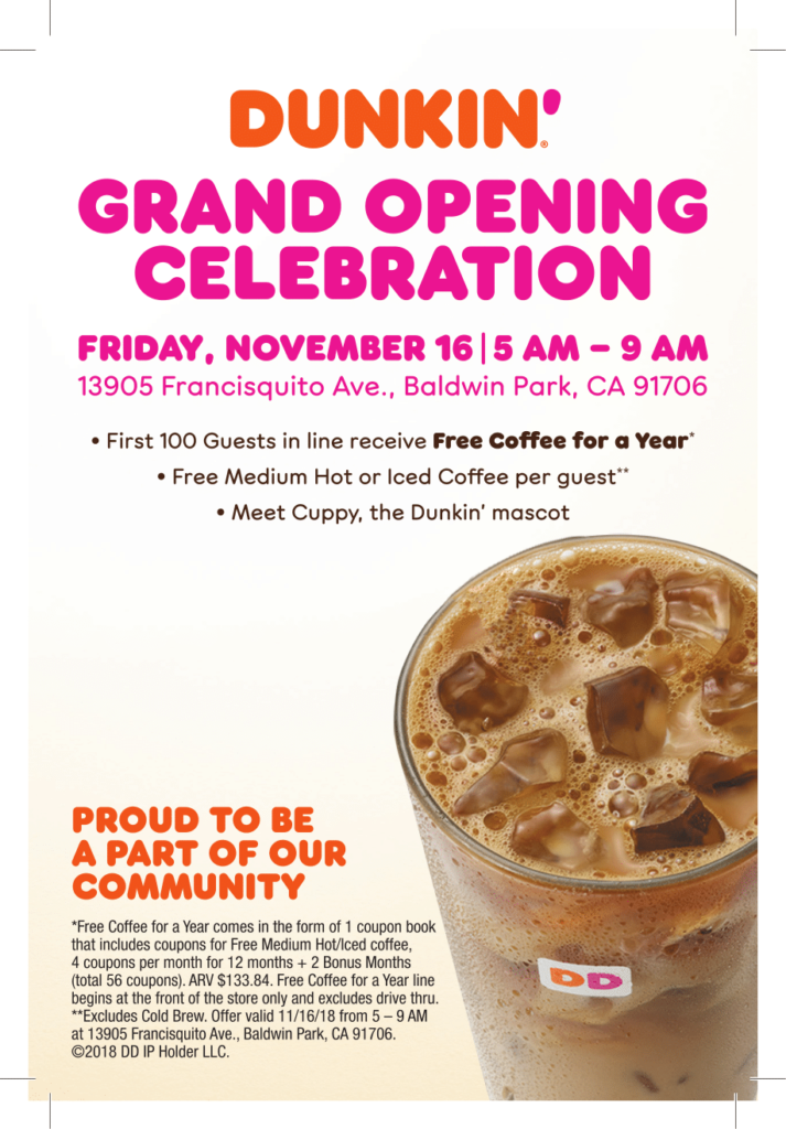 Dunkin’ Grand Opening Celebration – Baldwin Park Business Association